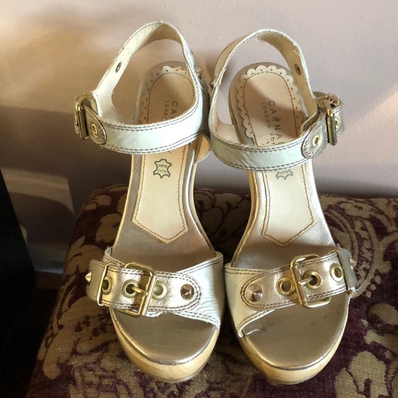 carnaby London Power | Shoes | Carna By Gray Metal Accents Wedges ...